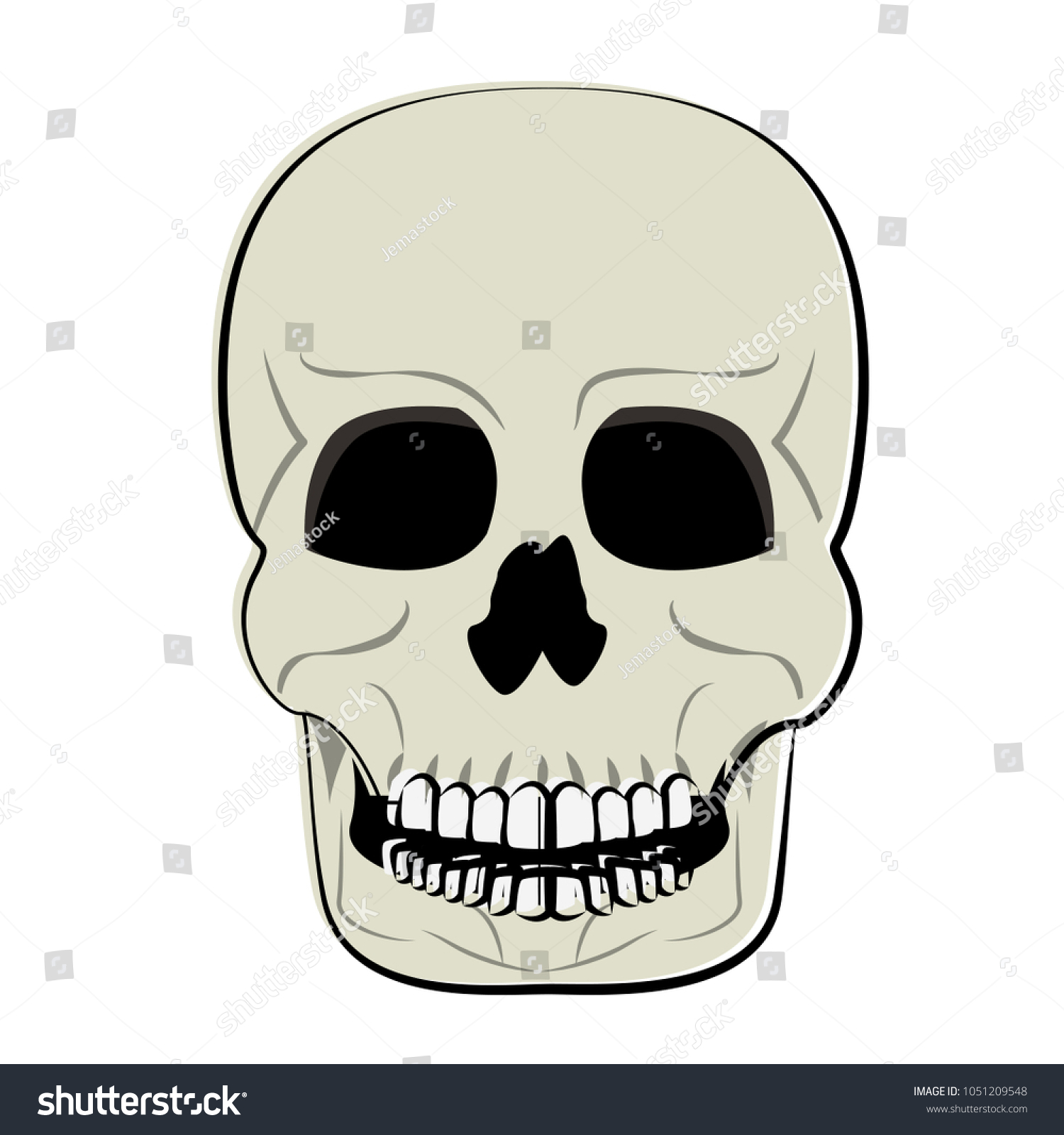 Human Skull Cartoon Stock Vector (Royalty Free) 1051209548