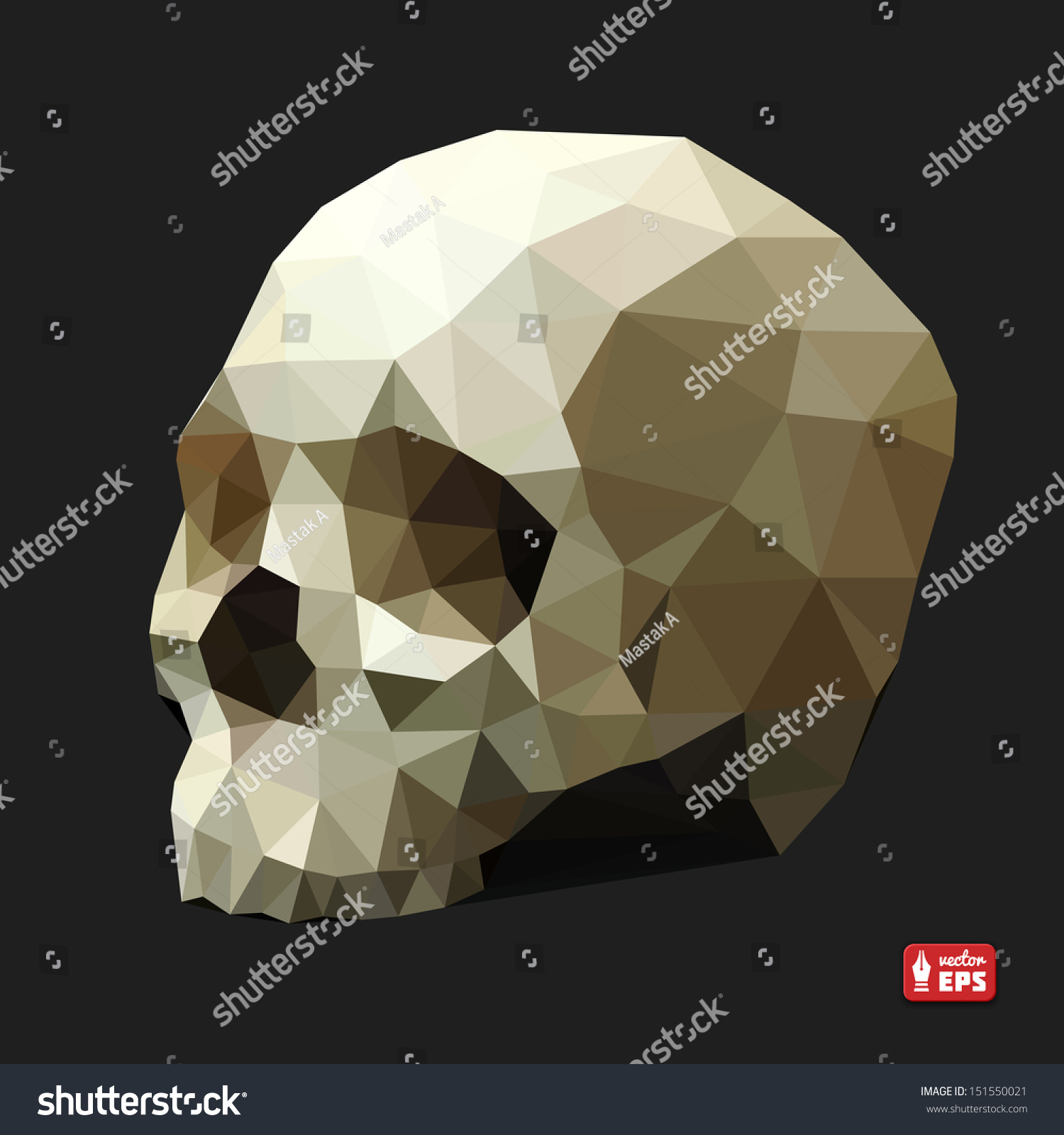Human Skull Triangular Style Vector Illustration Stock Vector (Royalty ...