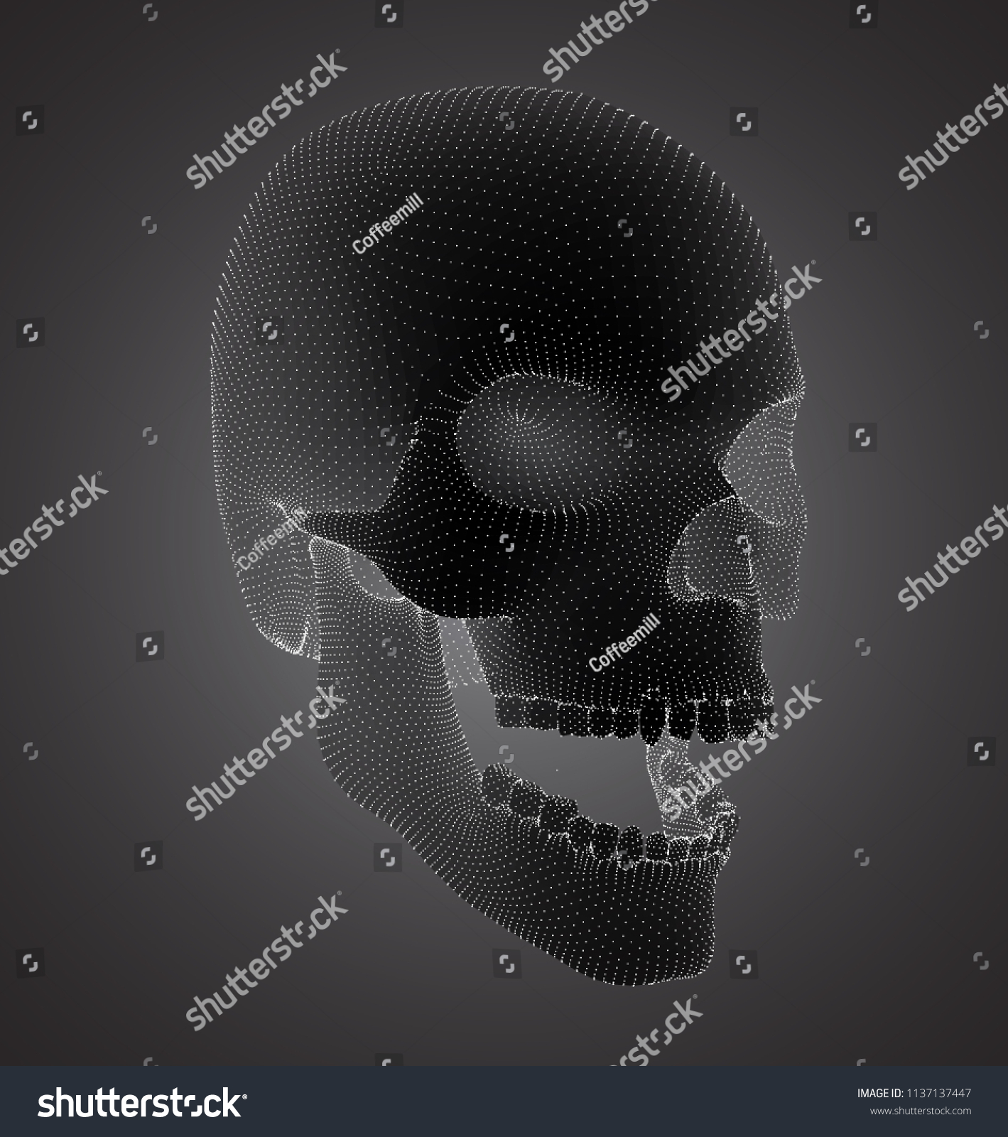 Human Skull Square Triangular Polygons Stock Vector (Royalty Free ...