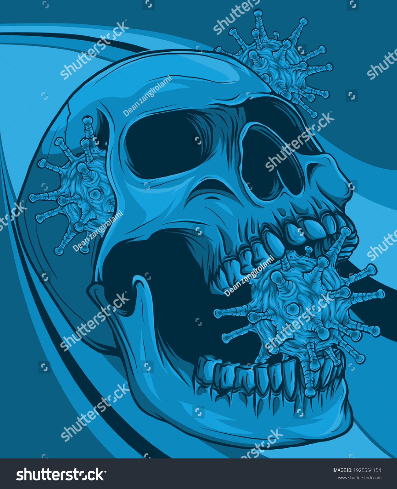 Human Skull Virus Vector Illustration Design Stock Vector (Royalty Free ...