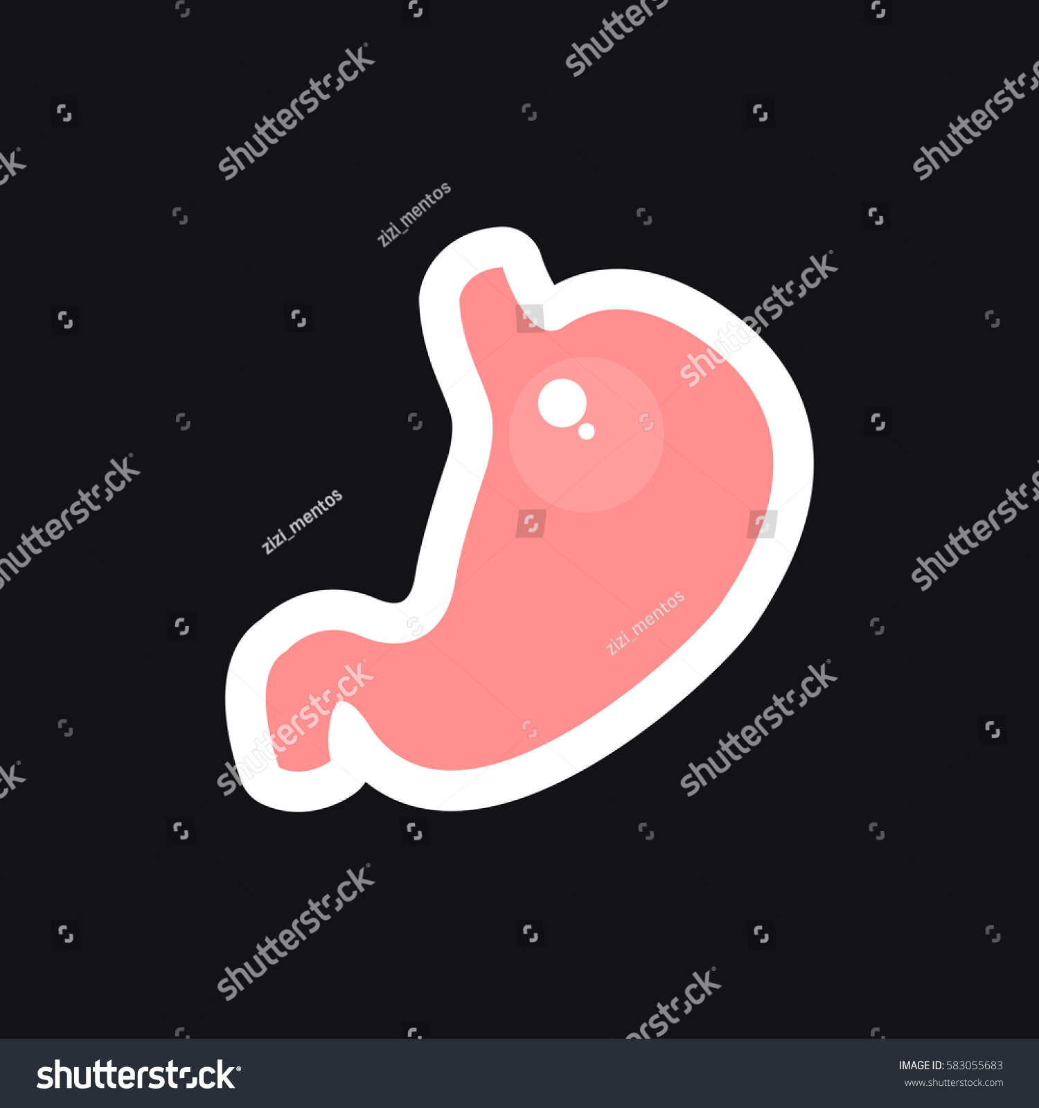Human Stomach Sticker Vector Illustration Stock Vector (Royalty Free ...