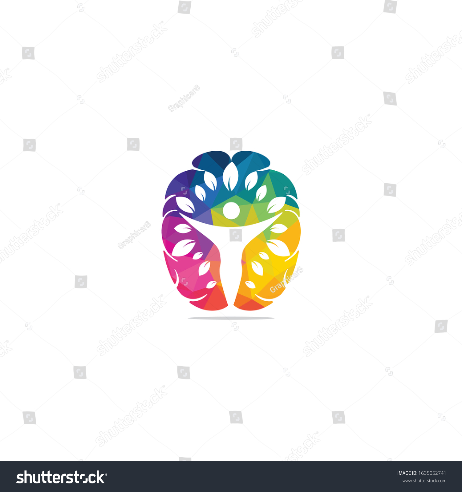 Human Tree Brain Vector Logo Design Stock Vector (Royalty Free) 1635052741