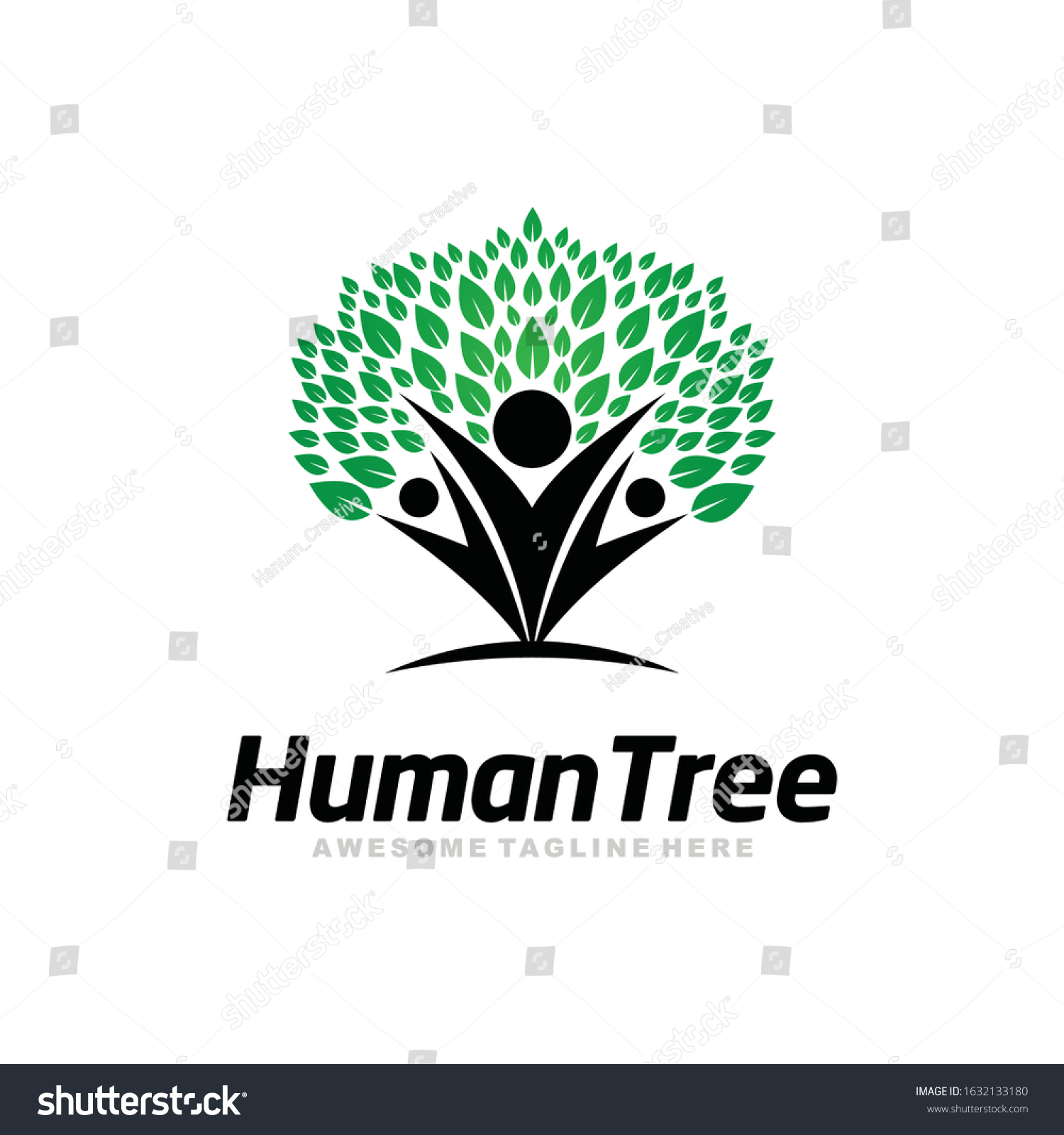 Human Tree Logo Vector Inspiration Stock Vector (Royalty Free ...
