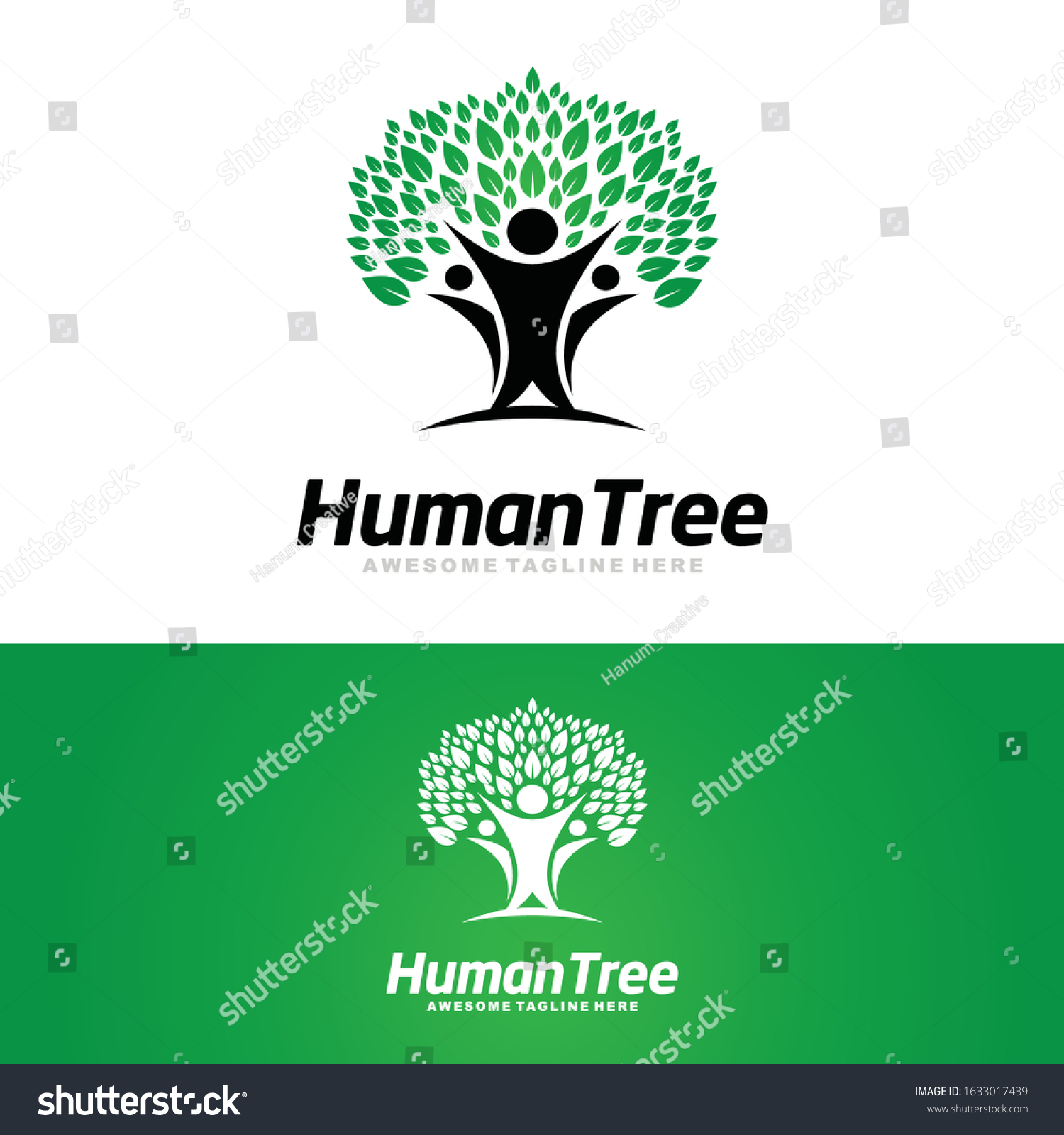 Human Tree Logo Vector Inspiration Stock Vector (Royalty Free) 1633017439