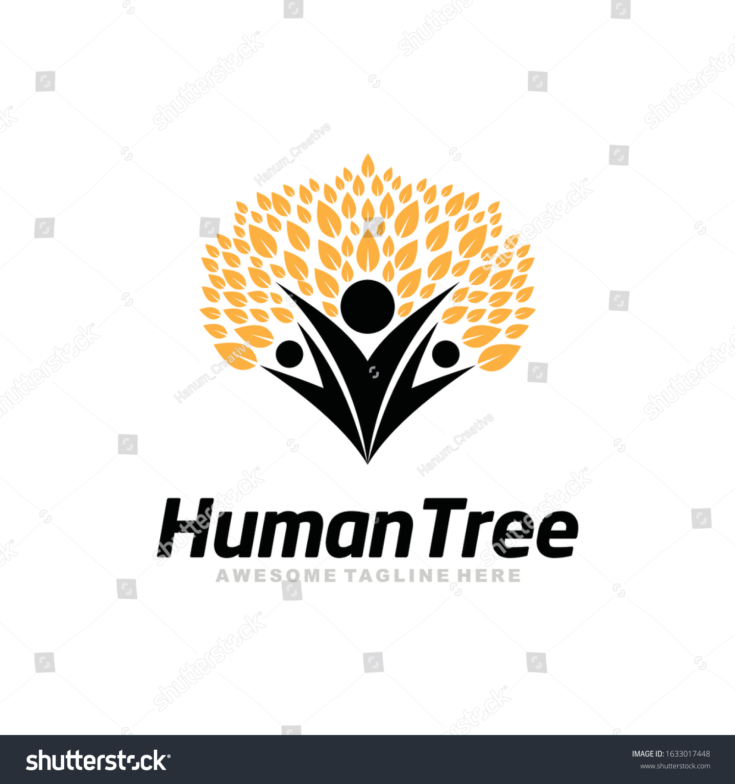 Human Tree Logo Vector Inspiration Stock Vector (Royalty Free) 1633017448