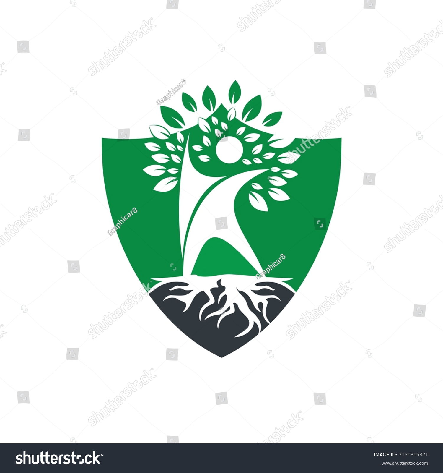 Human Tree Roots Vector Logo Design Stock Vector (Royalty Free ...