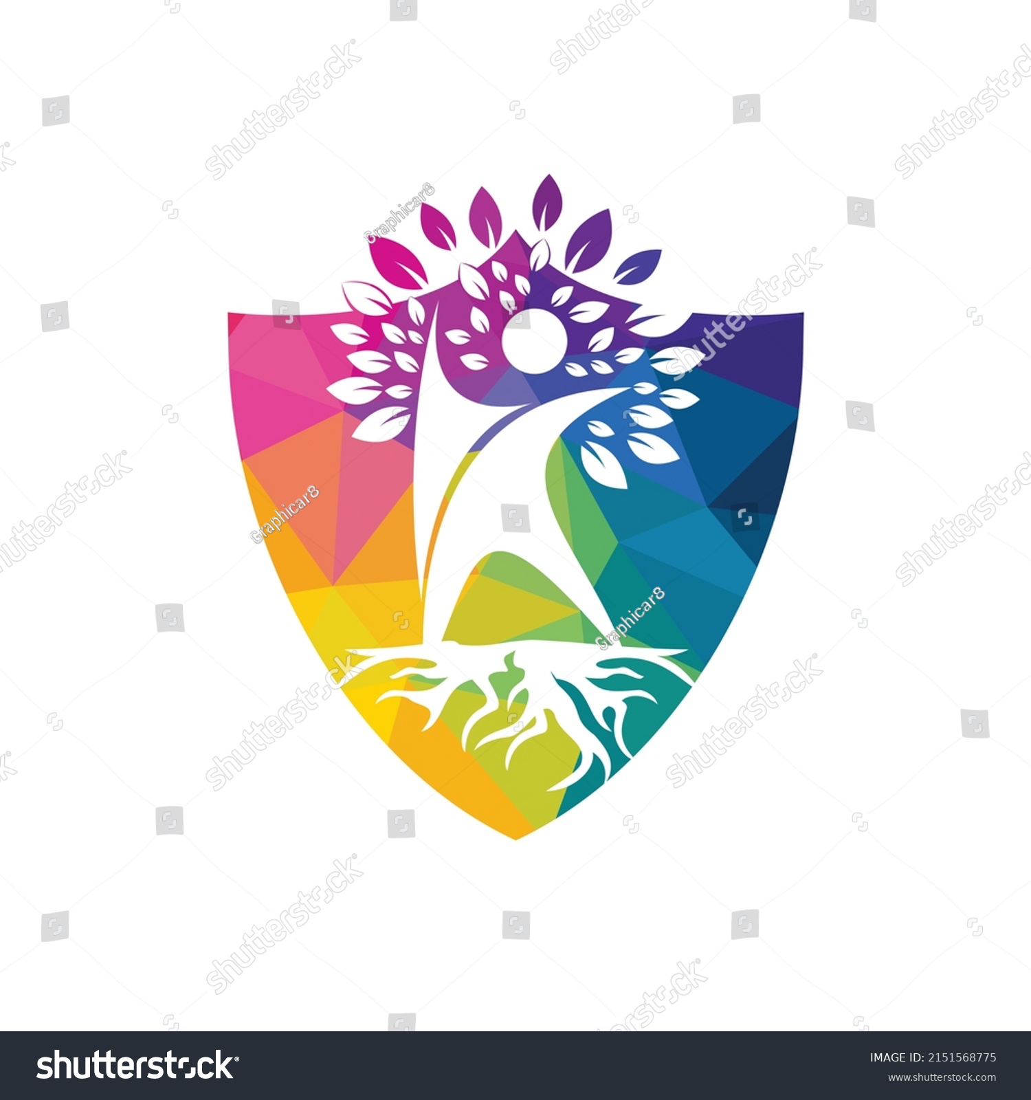 Human Tree Roots Vector Logo Design Stock Vector (Royalty Free ...