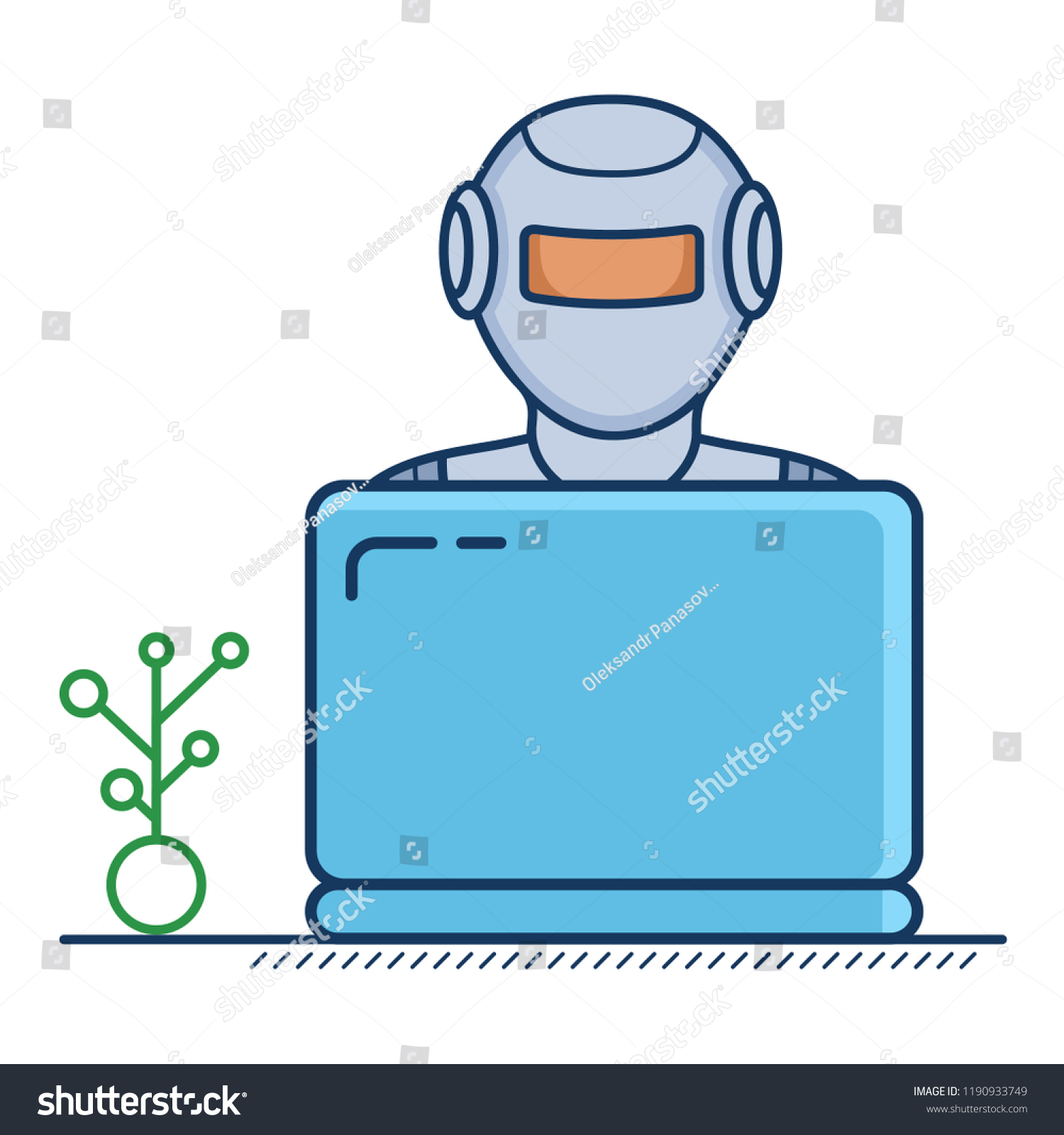 Human Vs Artificial Intelligence Robots Replacing: vetor stock (livre ... Human Vs Artificial Intelligence Robots Replacing: vetor stock (livre ...