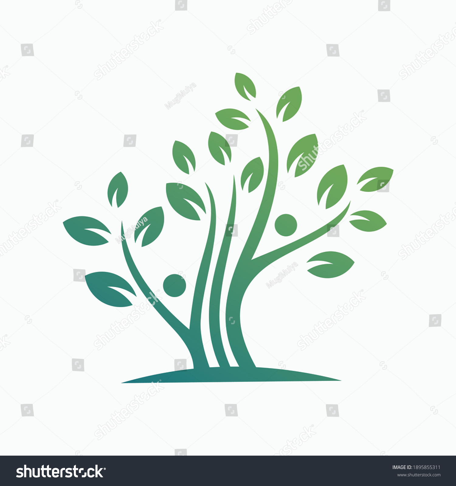 Human Leaf Vector Illustration Template Stock Vector (Royalty Free ...