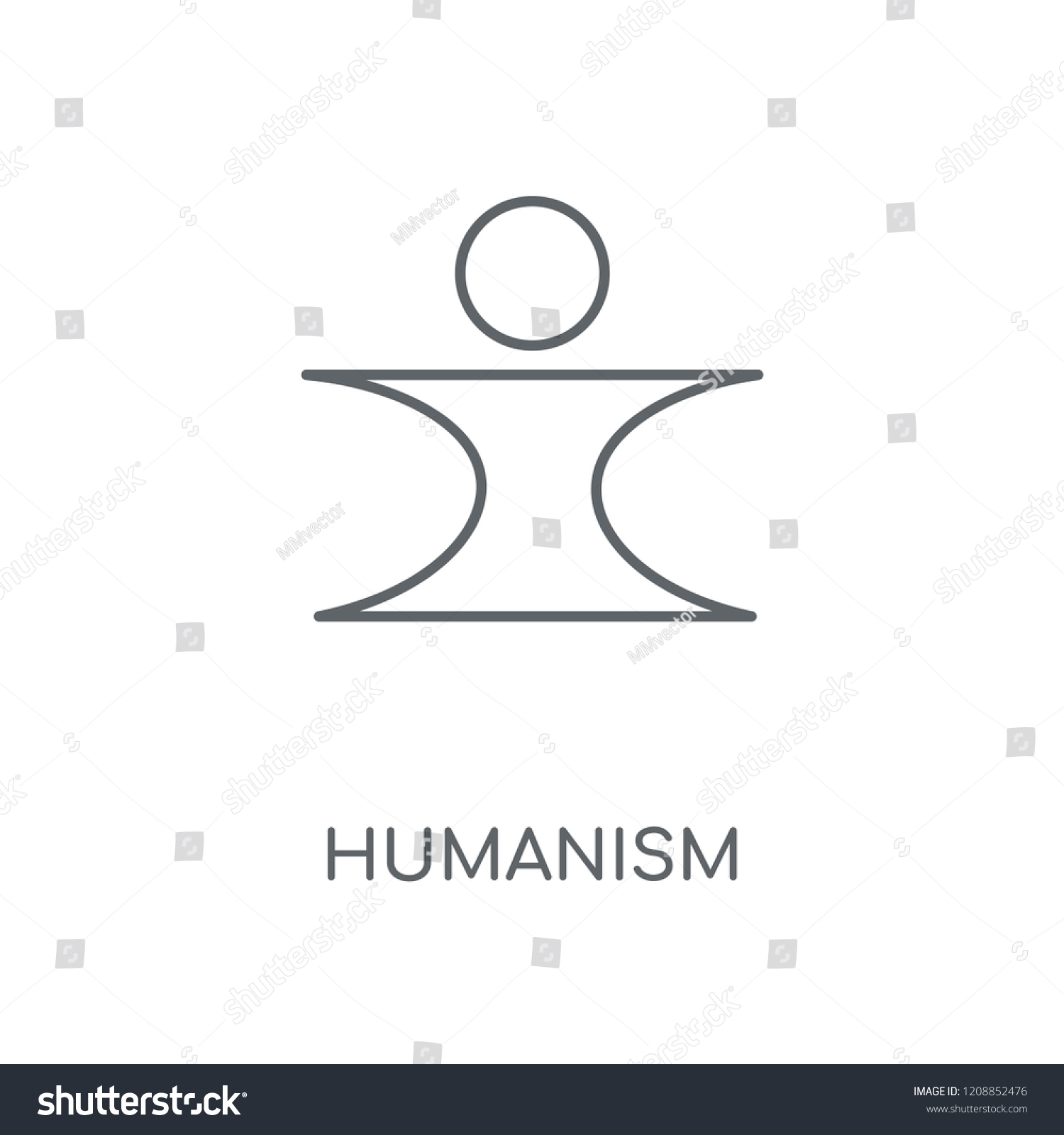 Humanism Linear Icon Humanism Concept Stroke Stock Vector (Royalty Free ...