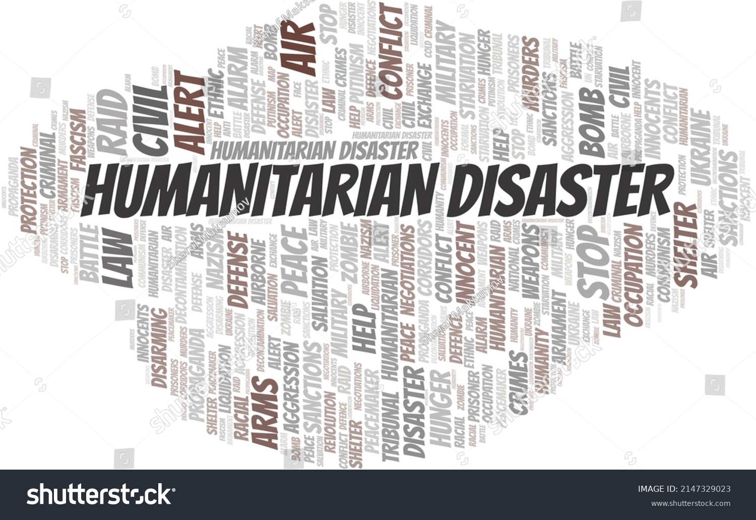 Humanitarian Disaster Word Cloud Vector Made Stock Vector (Royalty Free ...