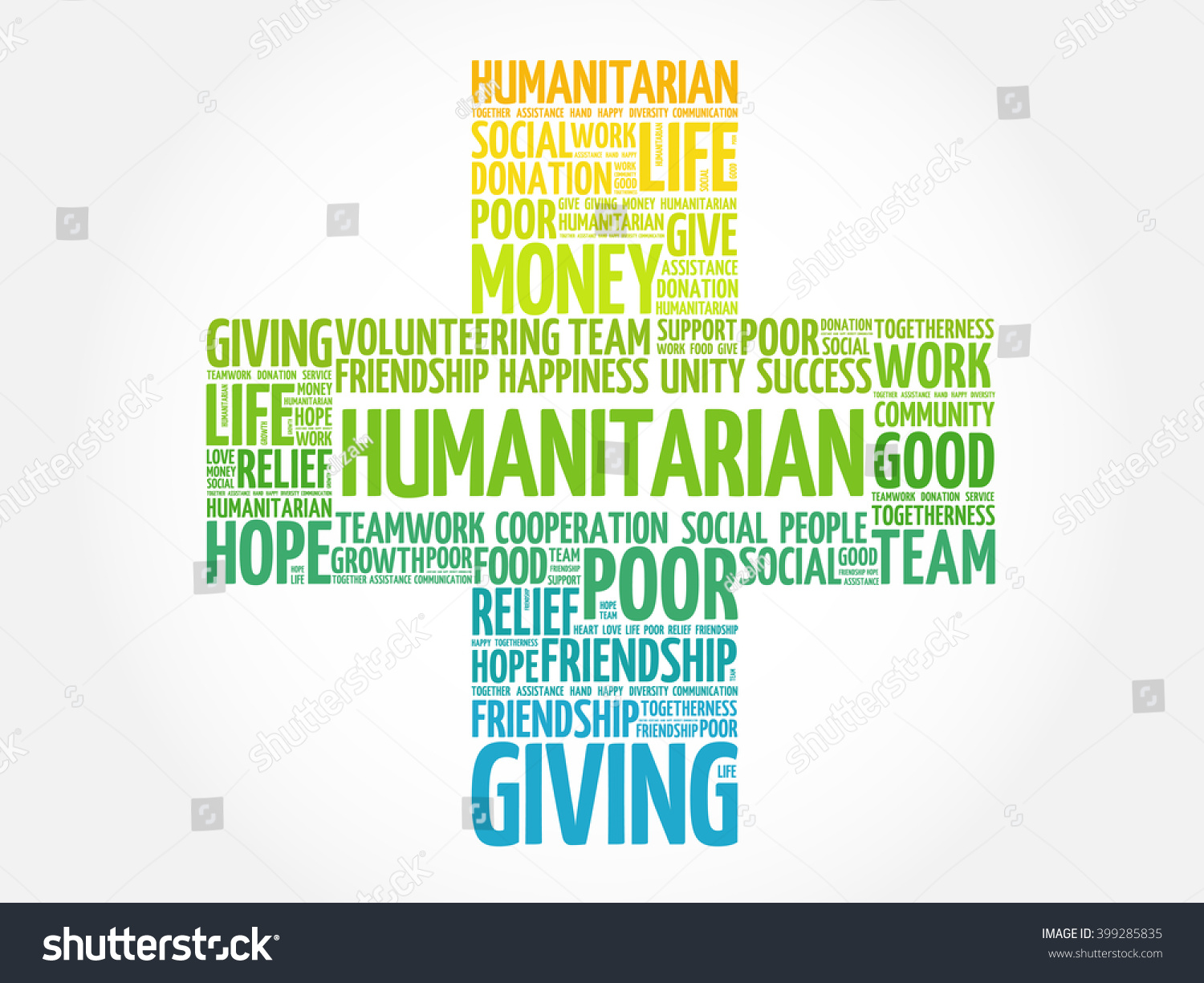 Humanitarian Word Cloud Collage Cross Concept Stock Vector (Royalty ...