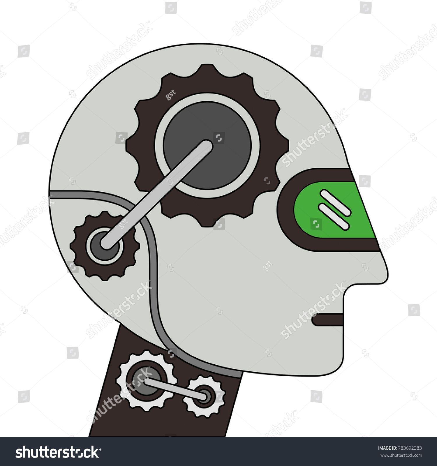 Humanoid Robot Profile Icon Stock Vector (Royalty Free) 783692383