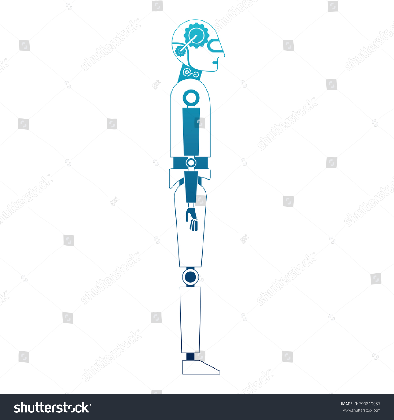 Humanoid Robot Profile Icon Stock Vector (Royalty Free) 790810087 ...