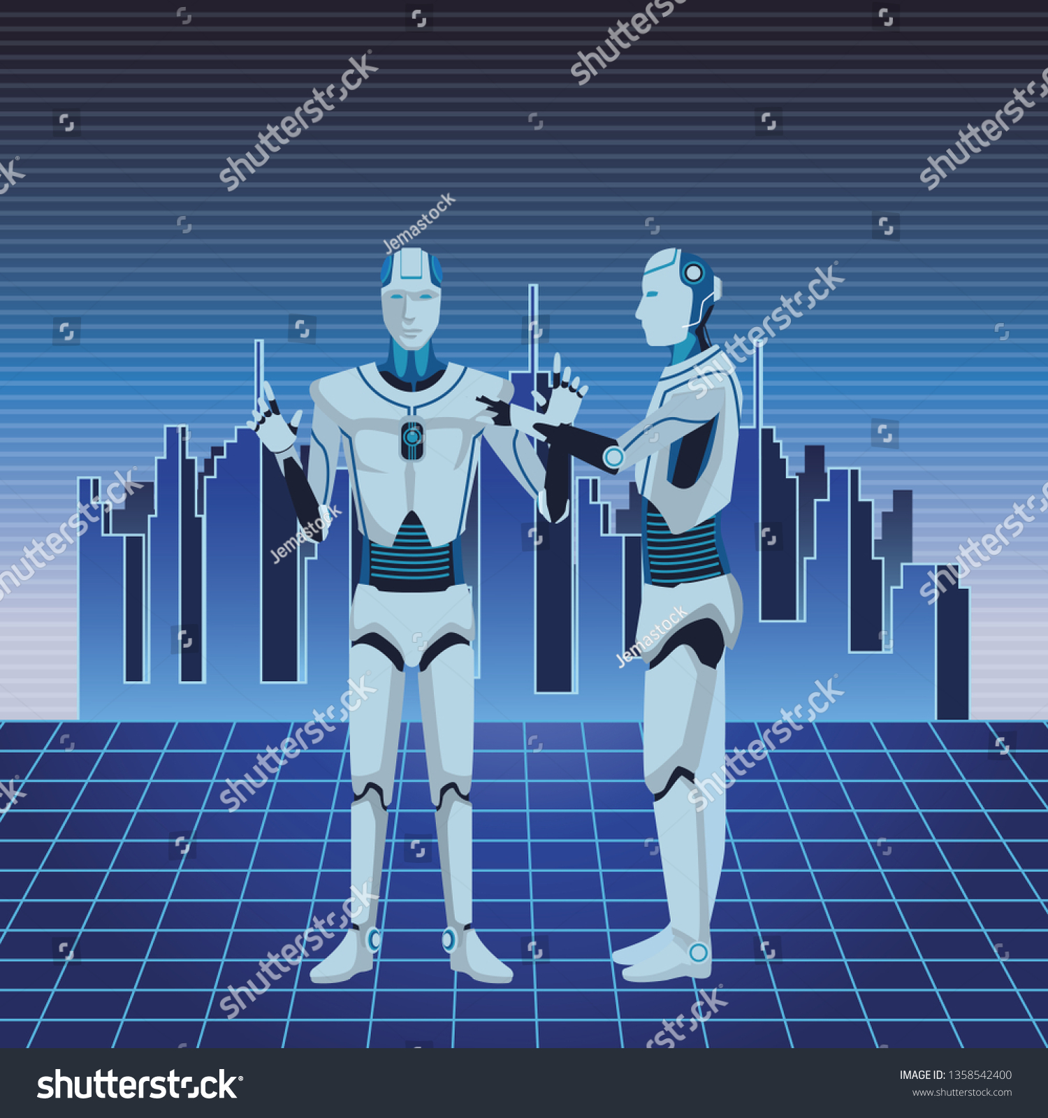 Humanoid Robots Avatar Stock Vector (Royalty Free) 1358542400 ...