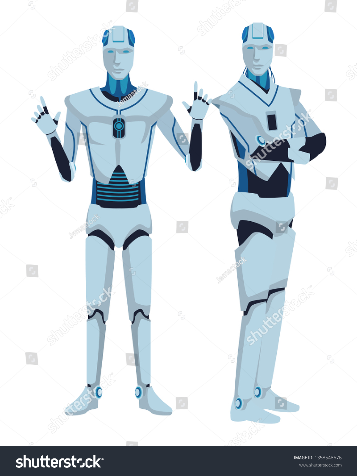 Humanoid Robots Avatar Stock Vector (Royalty Free) 1358548676 ...