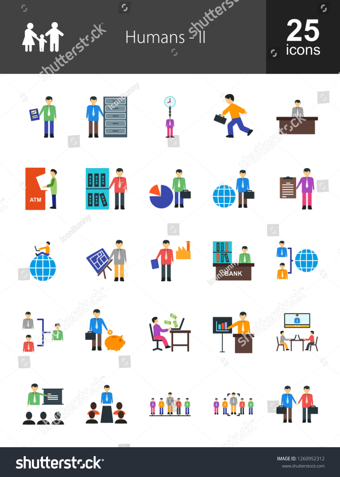 Humans Flat Icons Stock Vector (Royalty Free) 1260952312