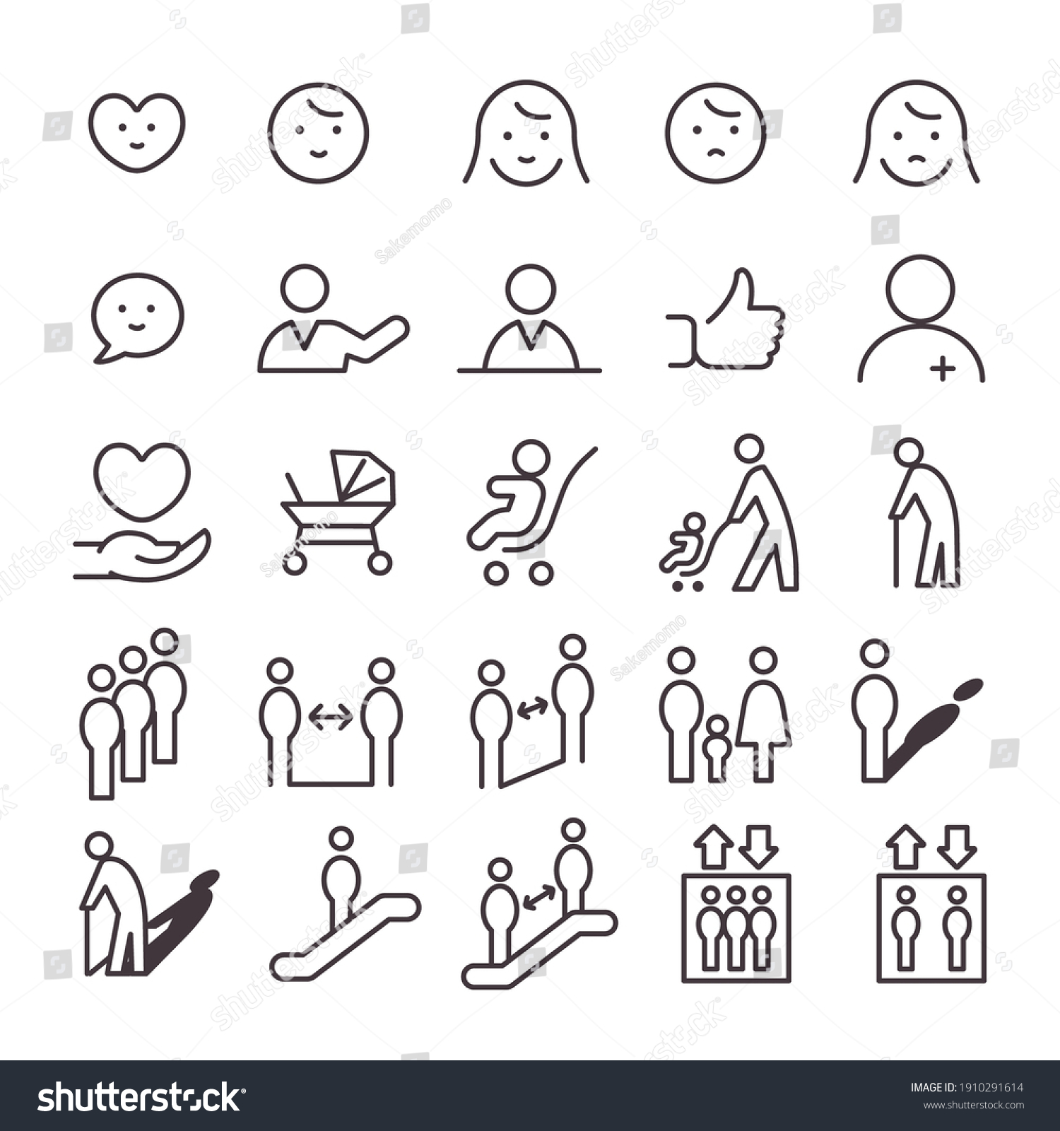 Humans Icon Set Vector Illustration Stock Vector (Royalty Free) 1910291614