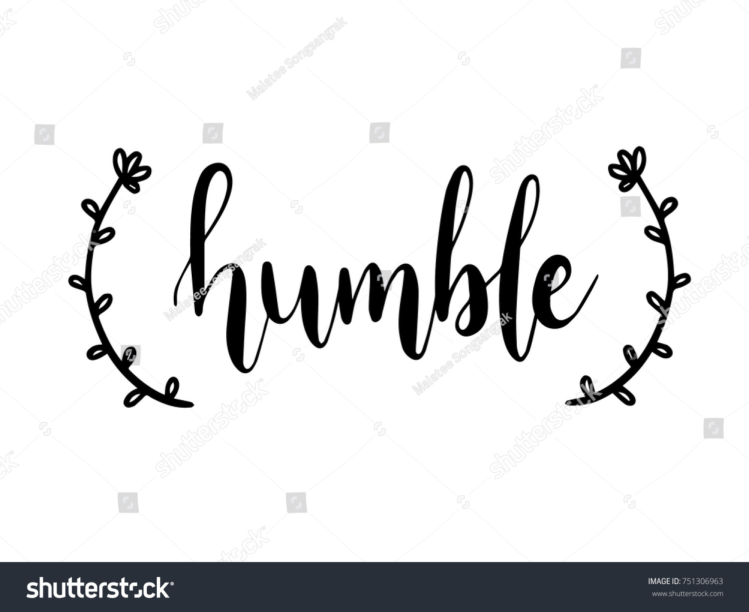 Humble Calligraphy Hand Lettering Vector : image vectorielle de stock ...