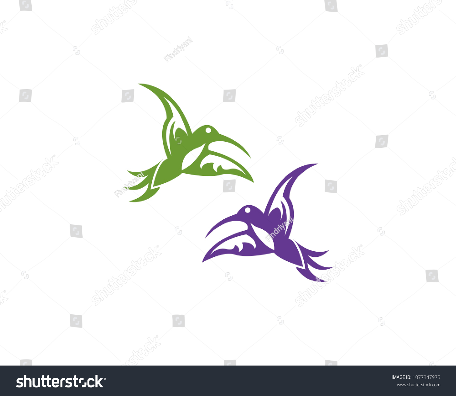 Humming Bird Logo Template Stock Vector (Royalty Free) 1077347975 ...