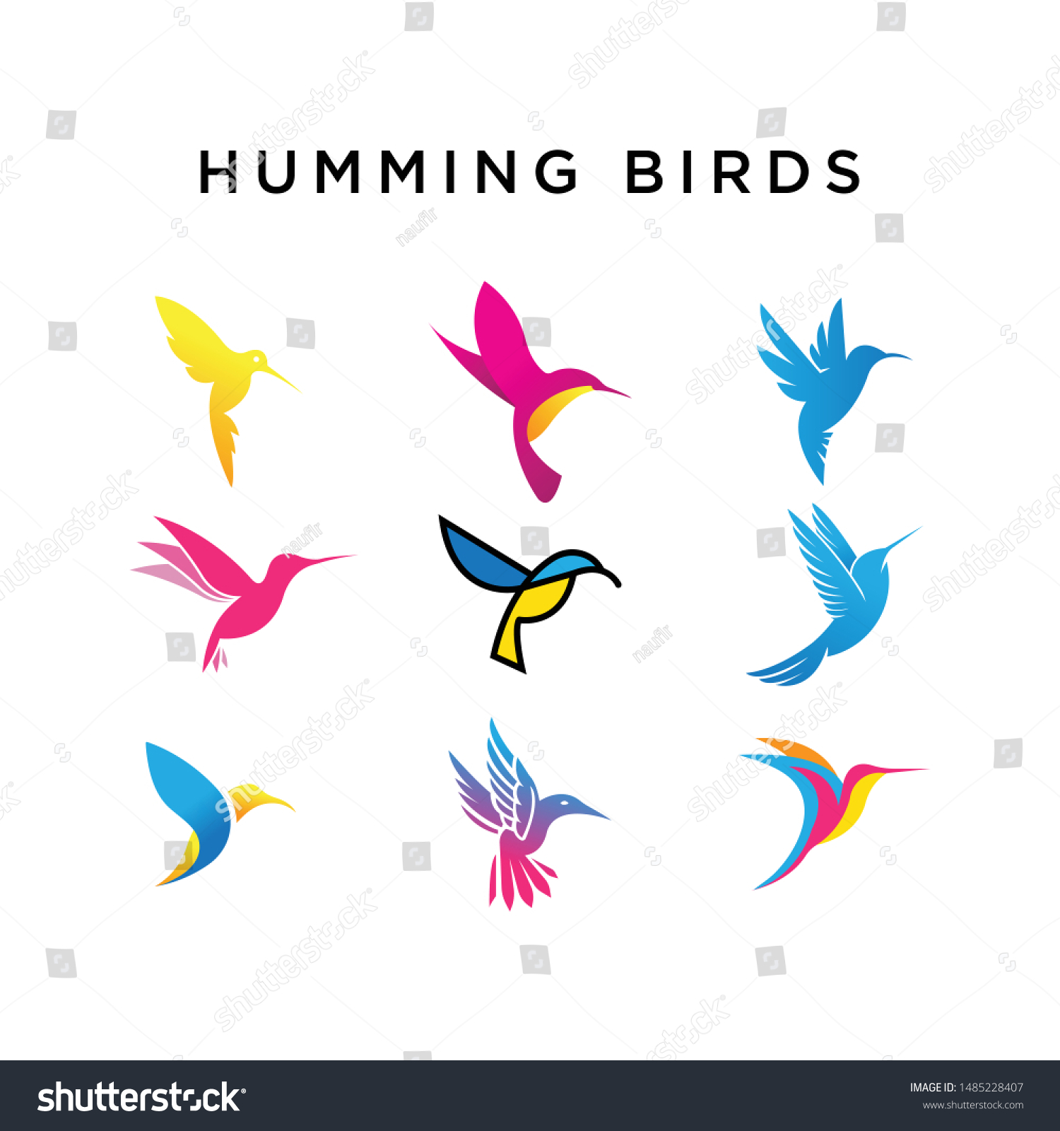 Humming Birds Logo Icon Vector Stock Vector (Royalty Free) 1485228407 ...