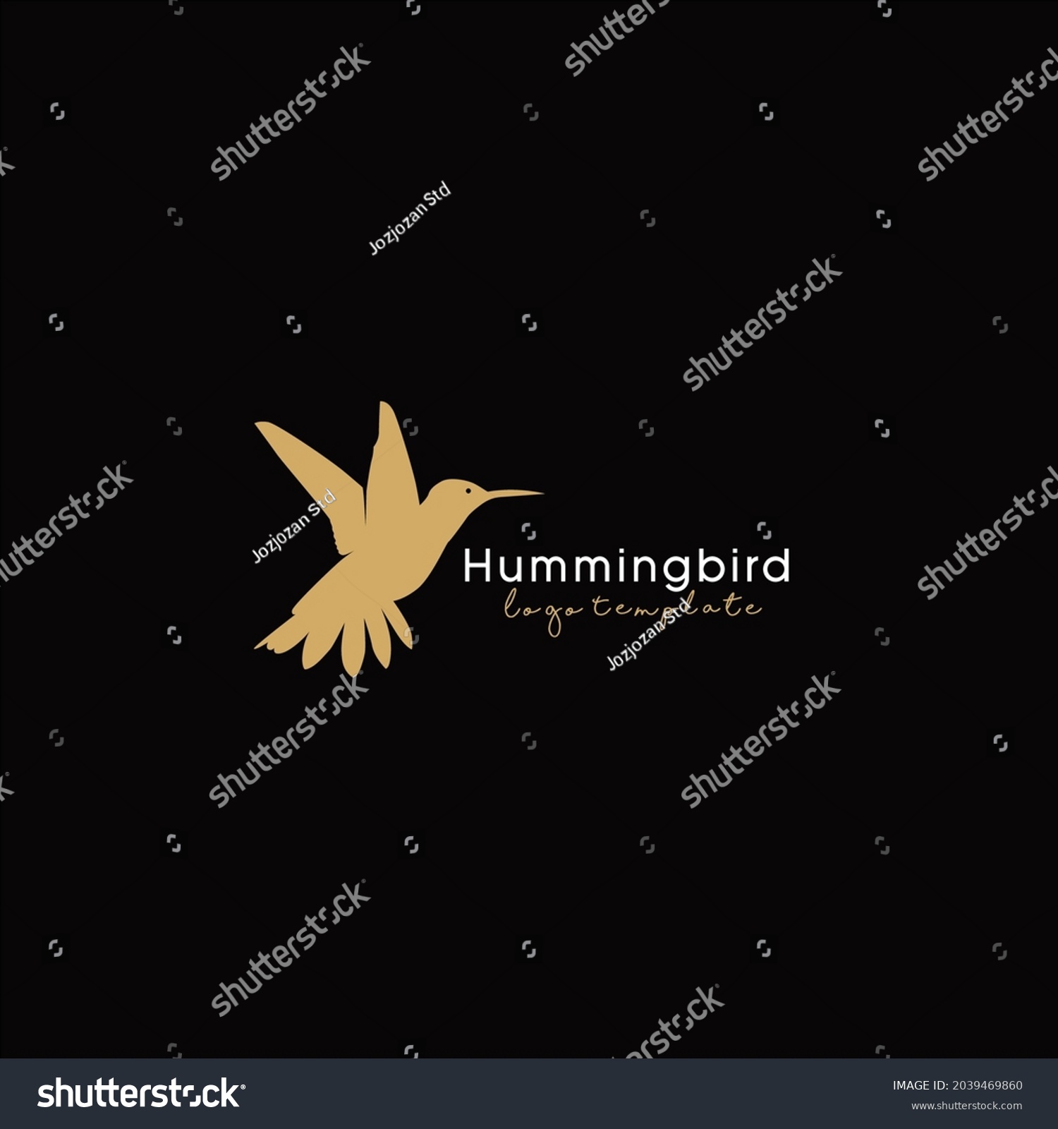 Hummingbird Gold Logo Vector Image Stock Vector (Royalty Free ...
