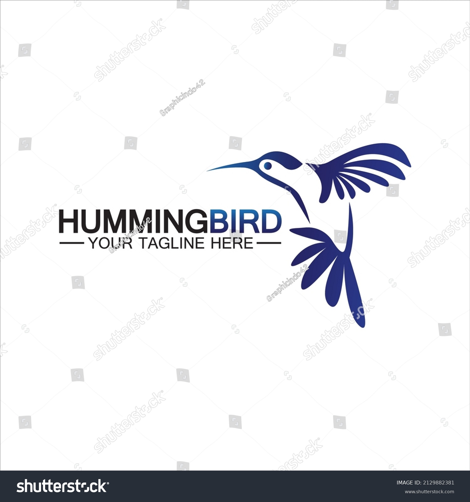 Hummingbird Logo Design Vector Template Stock Vector (Royalty Free ...