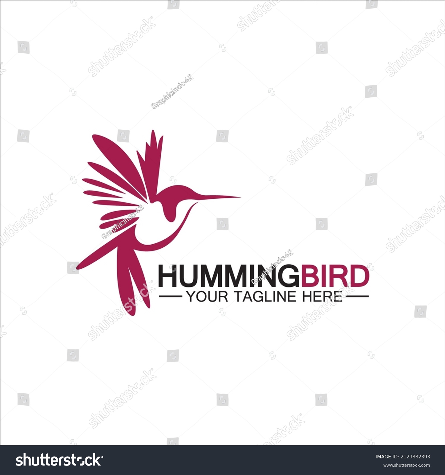 Hummingbird Logo Design Vector Template Stock Vector (Royalty Free ...