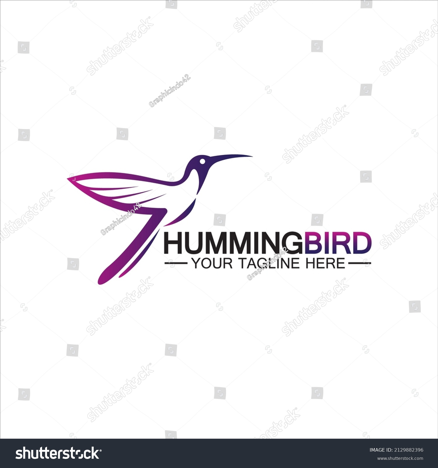 Hummingbird Logo Design Vector Template Stock Vector (Royalty Free ...