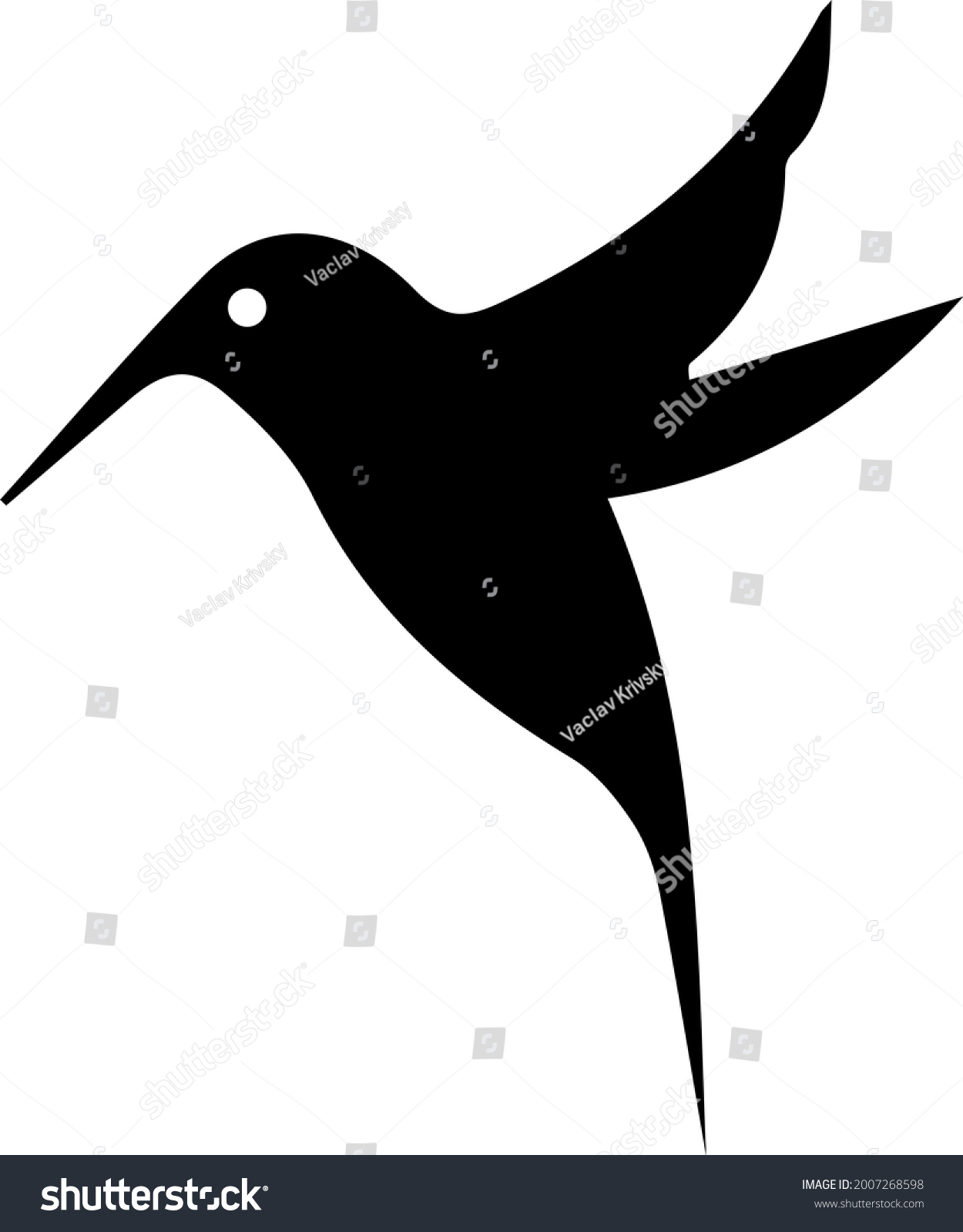 Hummingbird Vector Icon Bird Symbol Vector Stock Vector (Royalty Free ...
