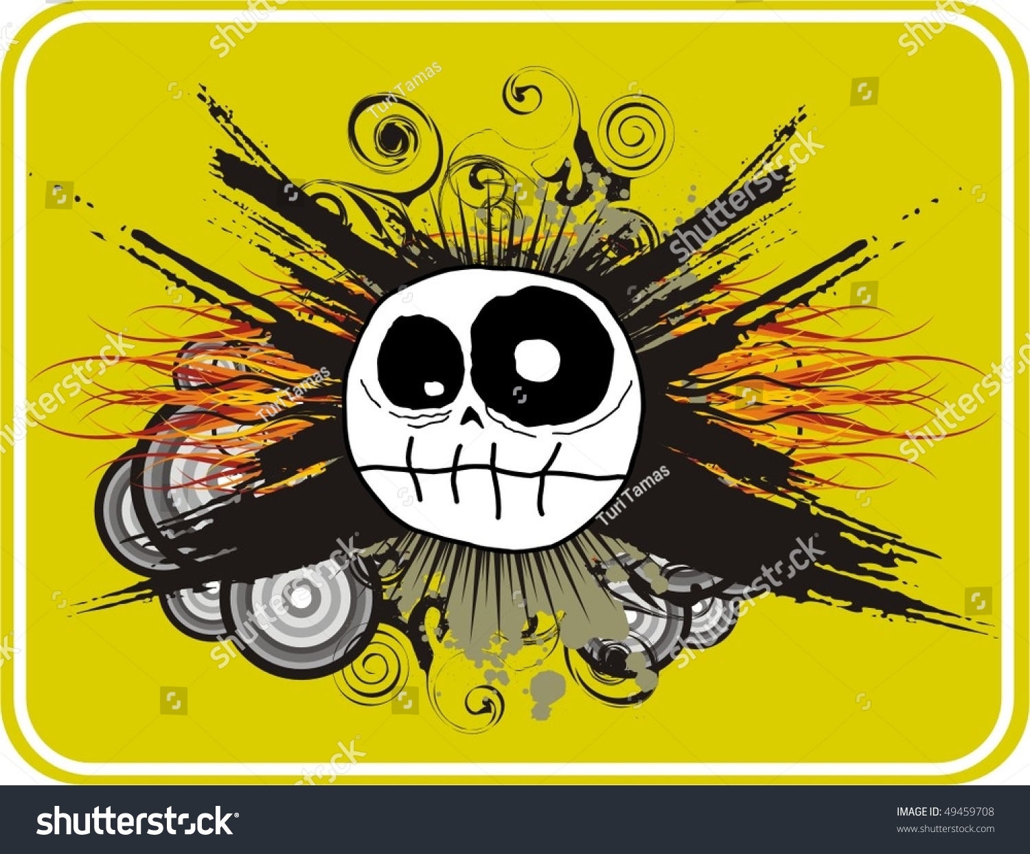 Humorous Vector Skull Illustration Stock Vector (Royalty Free) 49459708