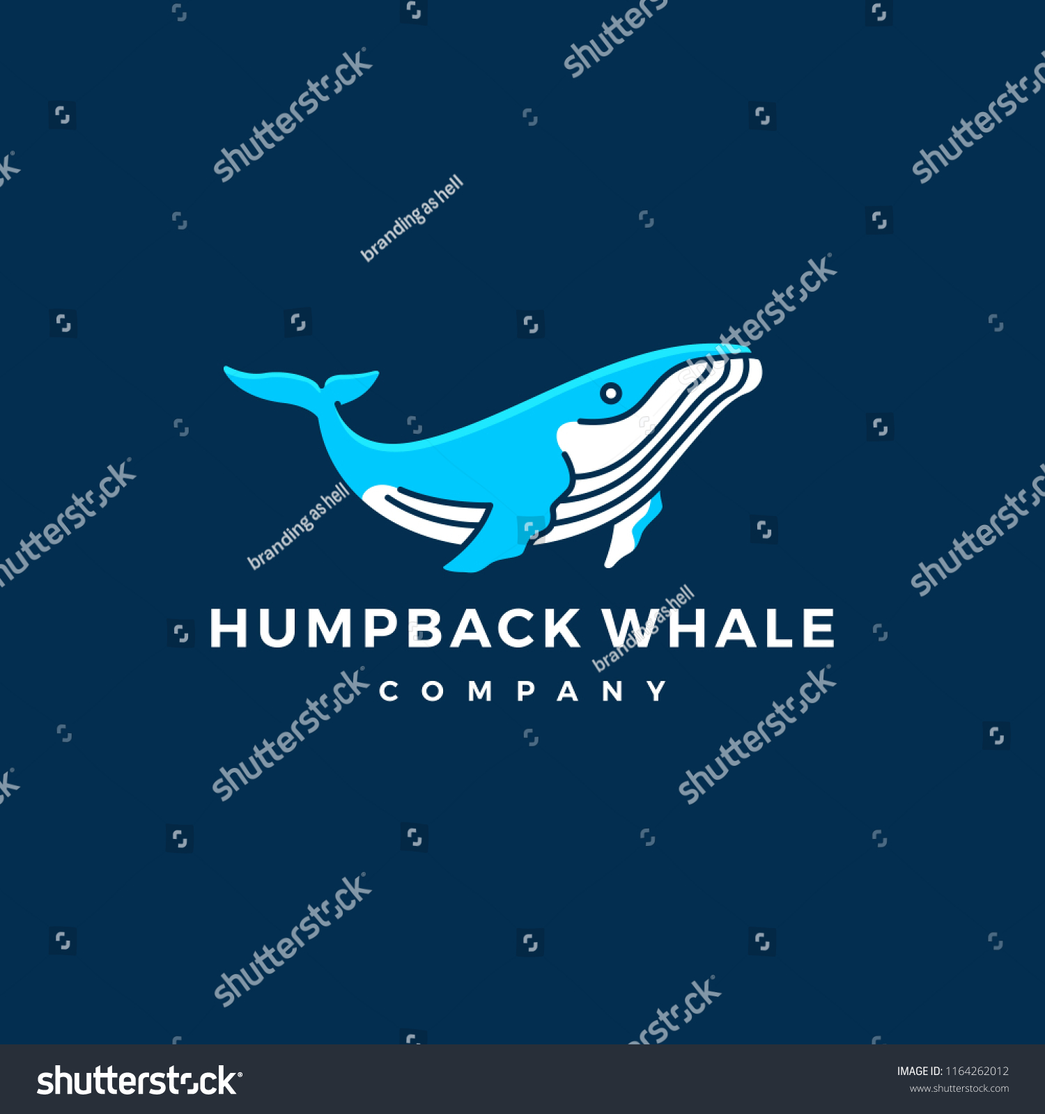 Humpback Whale Logo Icon Vector Illustration Stock Vector (Royalty Free ...