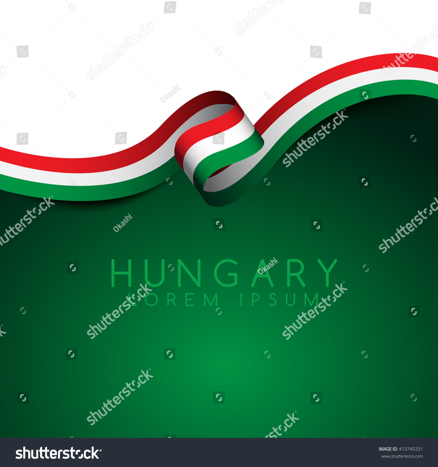 Hungary Flag Ribbon Vector Illustration Stock Vector (Royalty Free ...