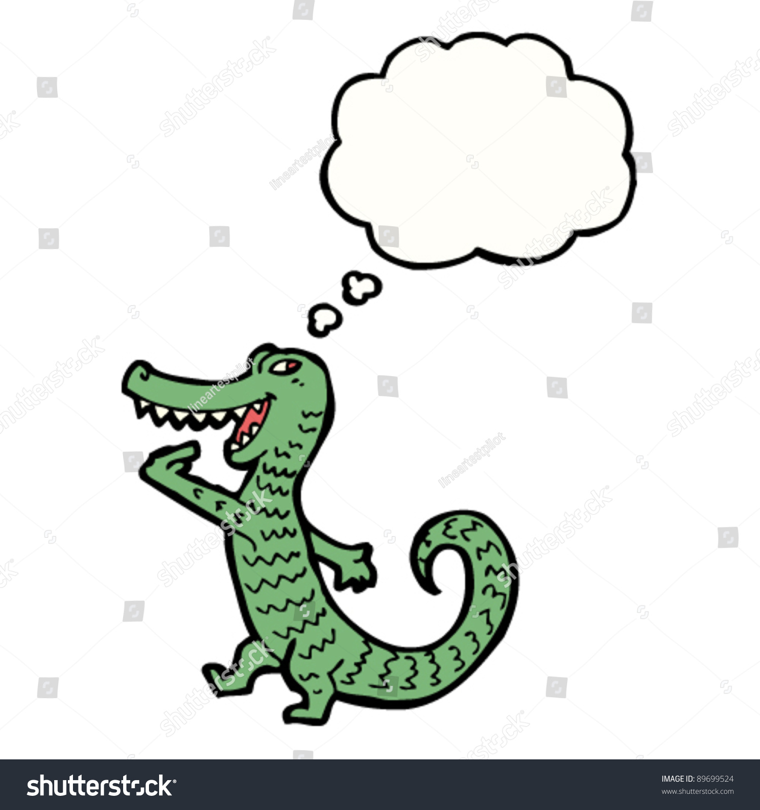 Hungry Cartoon Crocodile Thought Bubble Stock Vector (Royalty Free ...