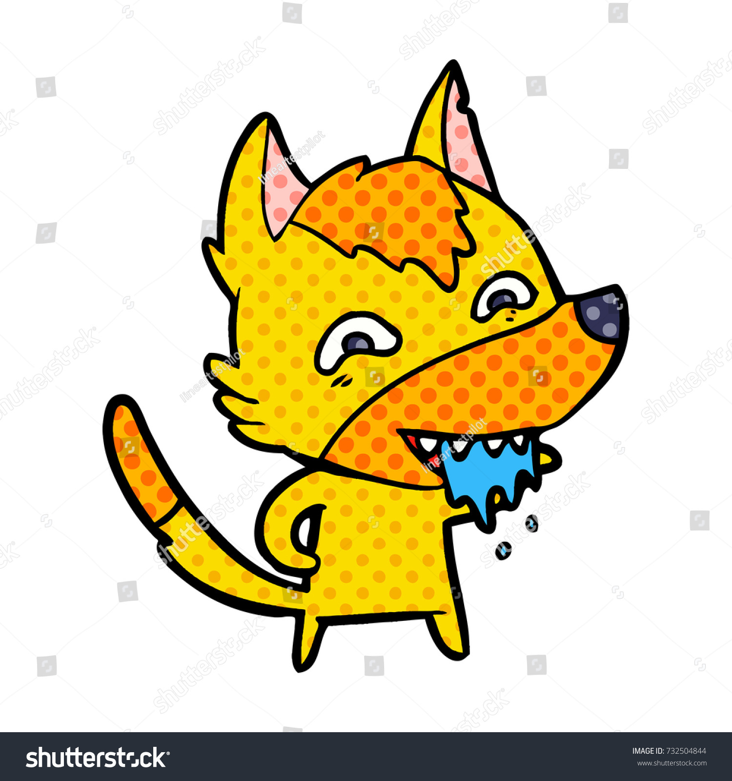 Hungry Fox Cartoon Character Stock Vector (Royalty Free) 732504844 ...