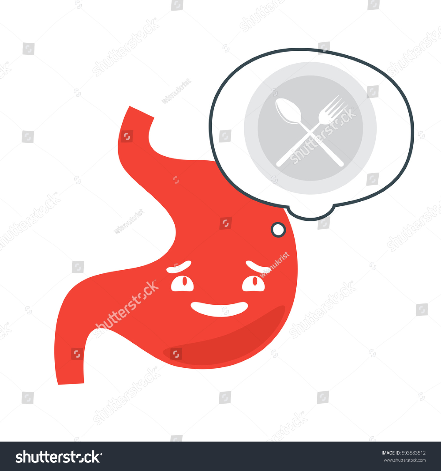 Hungry Stomach Stock Vector (Royalty Free) 593583512