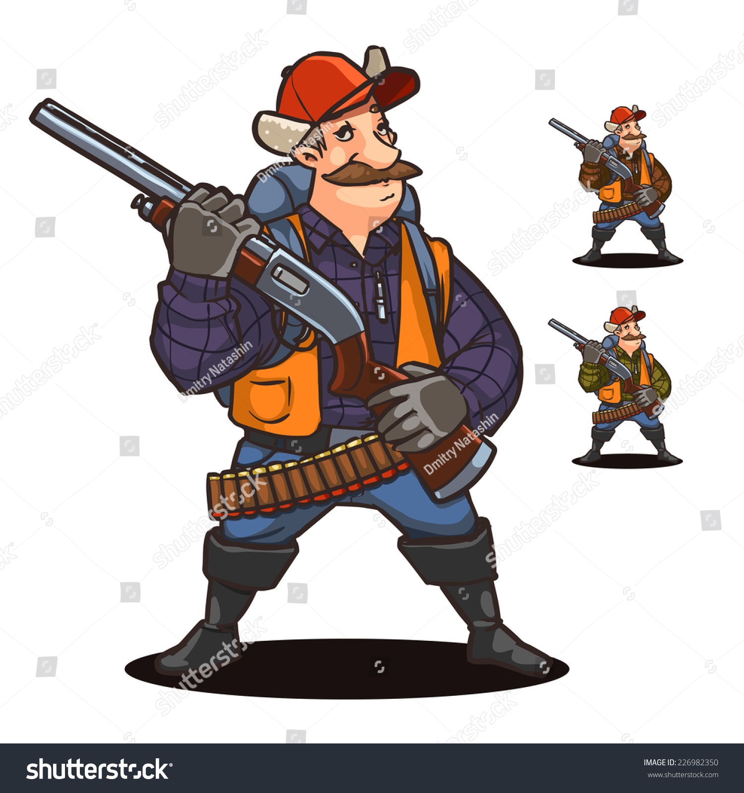 Hunter. Cartoon Character Stock Vector Illustration 226982350 ...