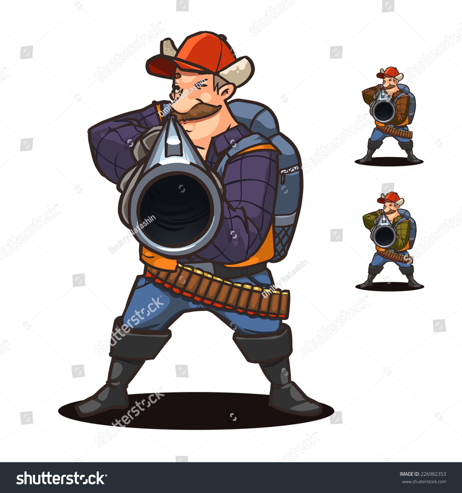Hunter. Cartoon Character Stock Vector 226982353 : Shutterstock