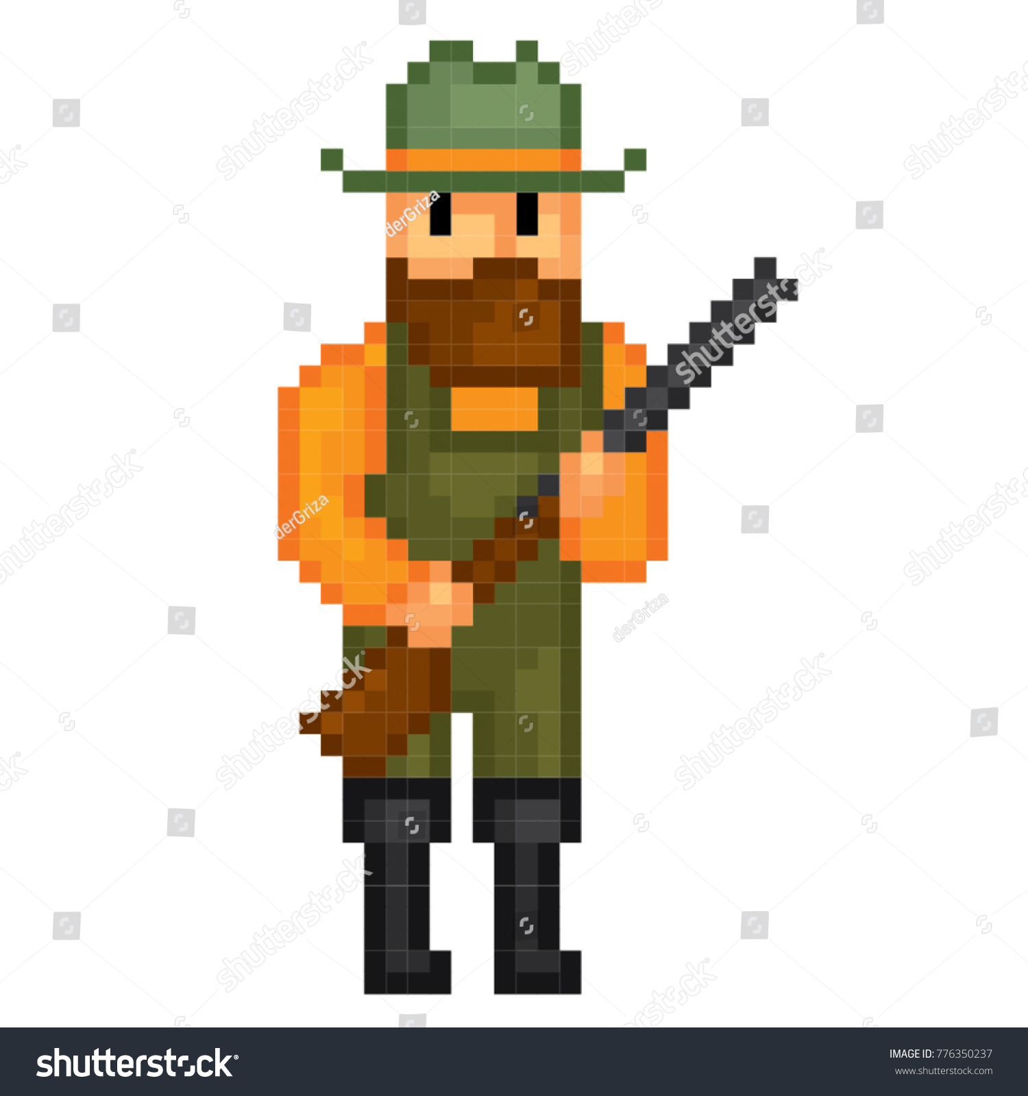 Hunter Icon Pixel Art Old School: เวกเตอร์สต็อก (ปลอดค่าลิขสิทธิ์ ...