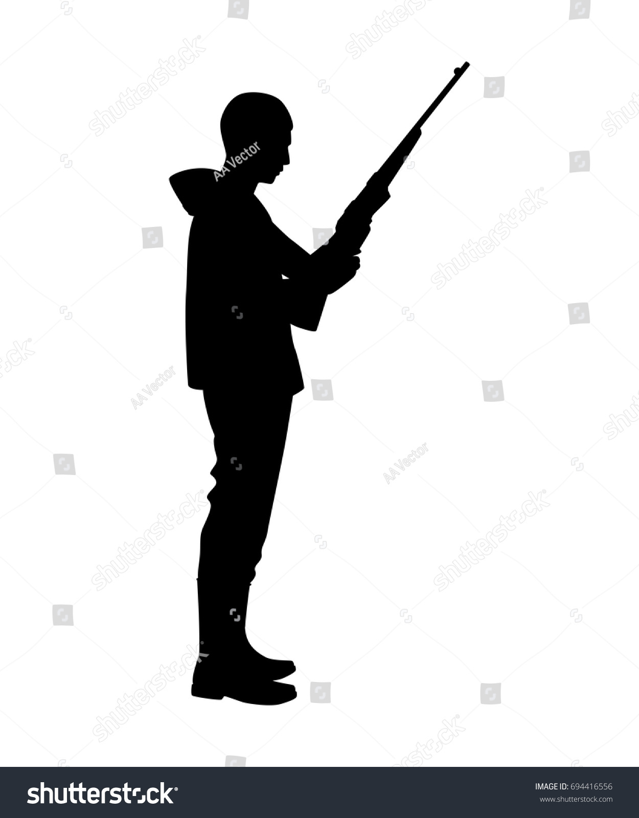 Hunter Silhouette Vector Stock Vector (Royalty Free) 694416556