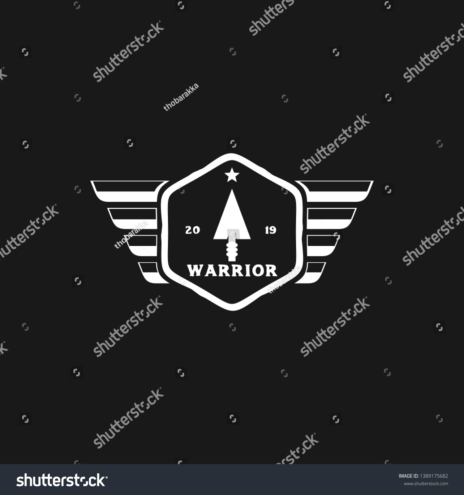 Hunter Warrior Logo Design Vector Template Stock Vector (Royalty Free ...