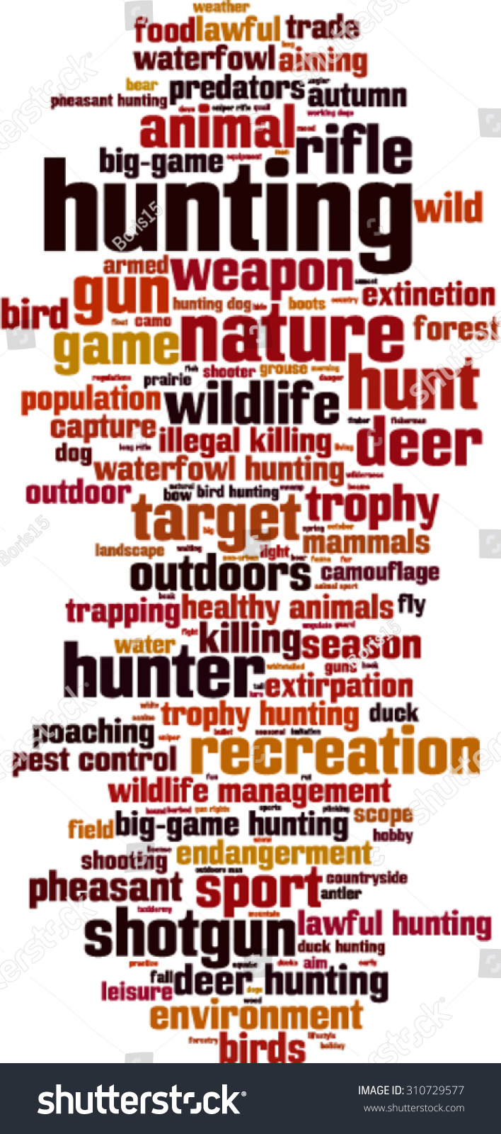 Hunting Word Cloud Concept Vector Illustration Stock Vector (Royalty ...