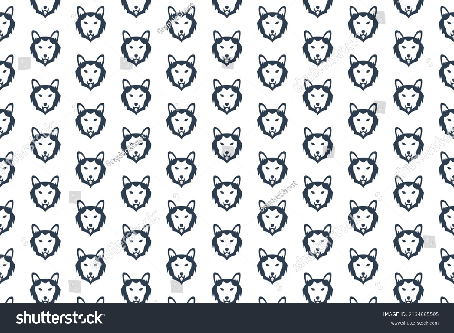Husky Face Pattern Design Background Art Stock Vector (Royalty Free ...