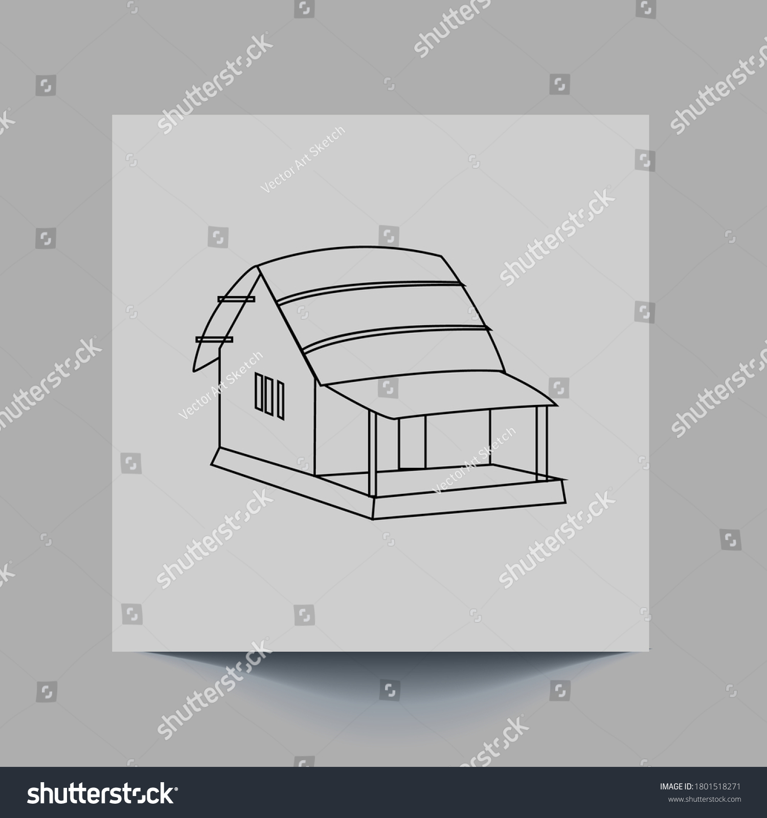 Hut Icon White Backgroundeps10 Stock Vector (Royalty Free) 1801518271