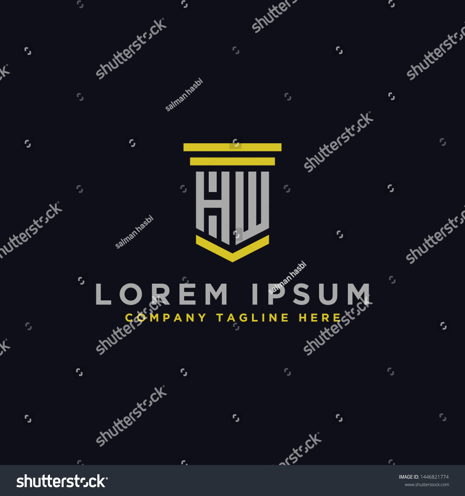 Hw Initial Letter Monogram Icon Vector Stock Vector (Royalty Free ...