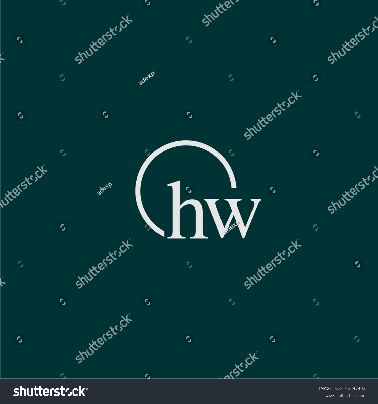 Hw Initial Monogram Logo Circle Style Stock Vector (Royalty Free ...
