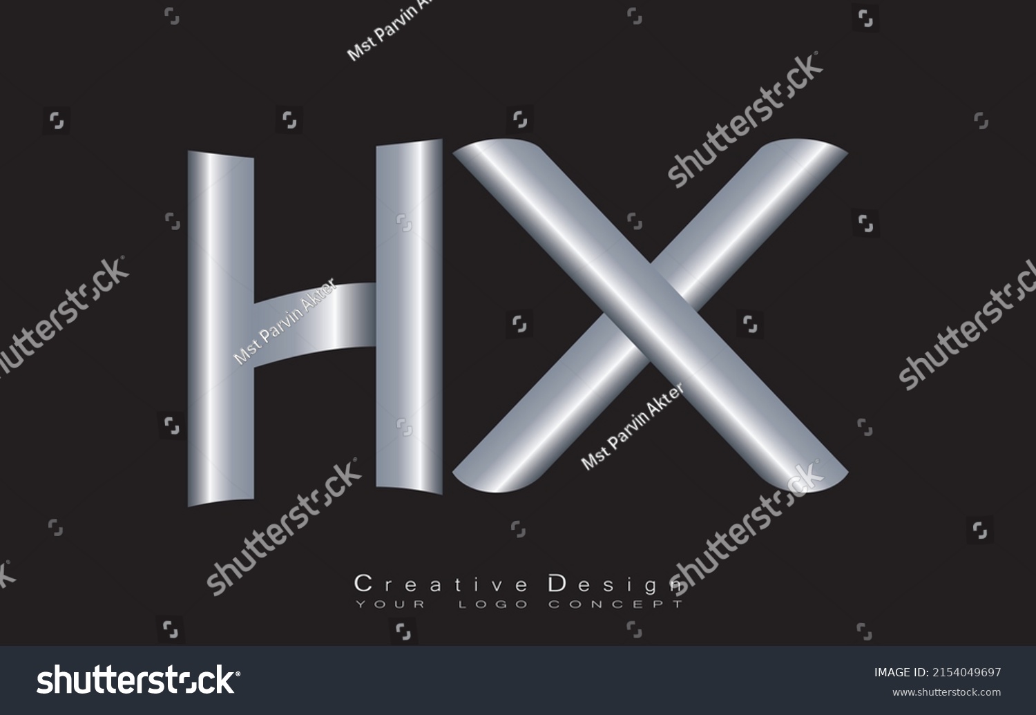 Hx Letter Logo Design Template Vector Stock Vector (Royalty Free ...
