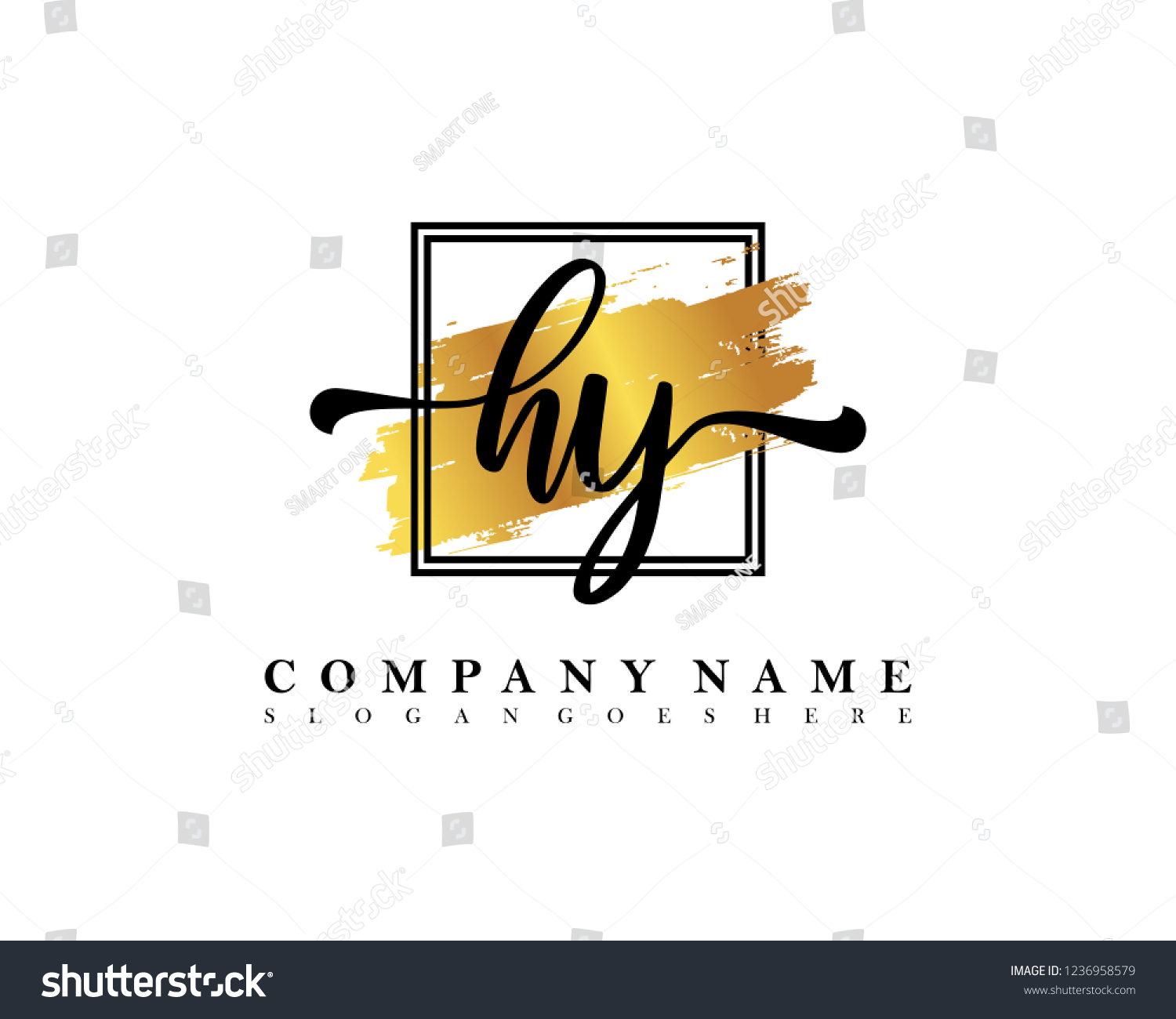 Hy Initial Handwriting Logo Concept Stock Vector (Royalty Free ...