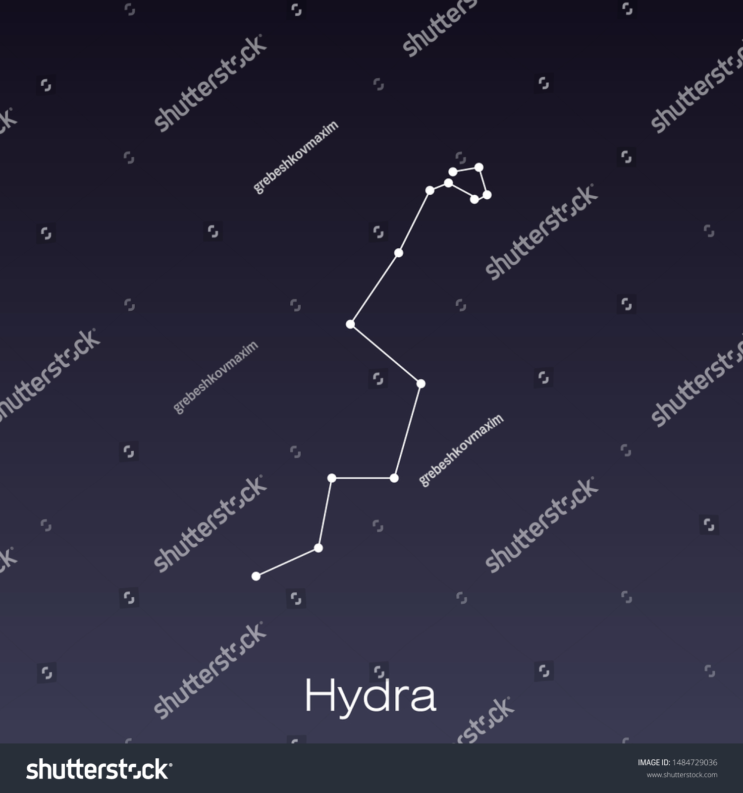 Hydra Constellation Can Be Seen By Stock Vector (Royalty Free) 1484729036 Hydra Constellation Can Be Seen By Stock Vector (Royalty Free) 1484729036