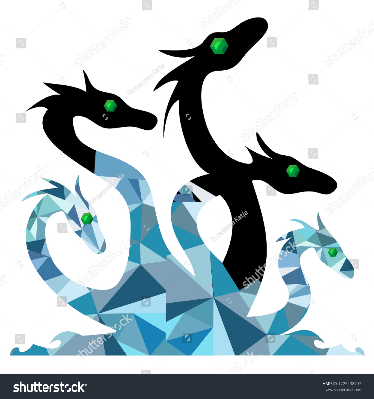 Hydra Myth Water Stock Vector (Royalty Free) 1225238797 | Shutterstock